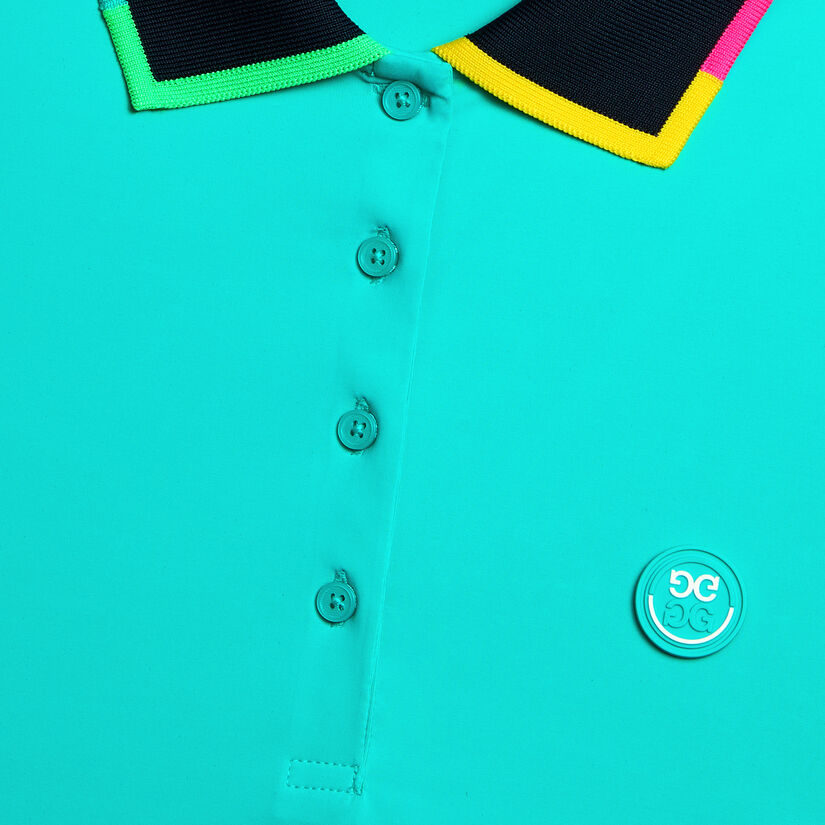 CONTRAST COLLAR SILKY TECH NYLON SLEEVLESS POLO | WOMEN'S POLO SHIRTS |G/FORE