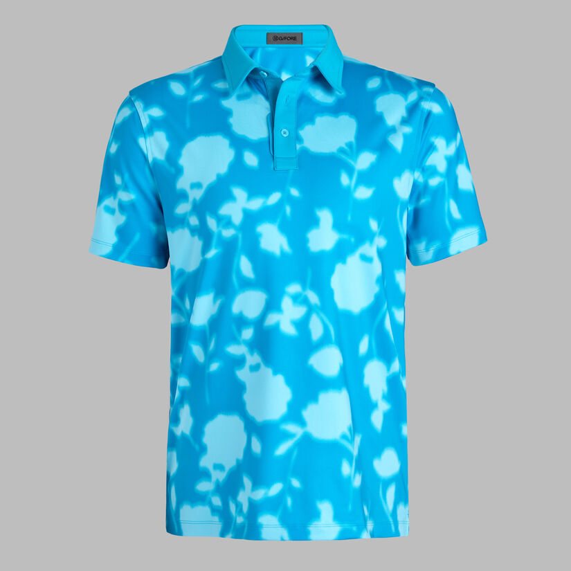 BLUR FLORAL TECH JERSEY POLO