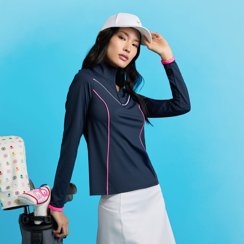 STRETCH NYLON INTERLOCK TIPPED PULLOVER | WOMEN'S PULLOVERS & QUARTER ...