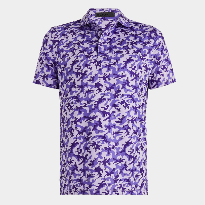 MAPPED ICON CAMO TECH JERSEY MODERN SPREAD COLLAR POLO | MEN'S POLO ...