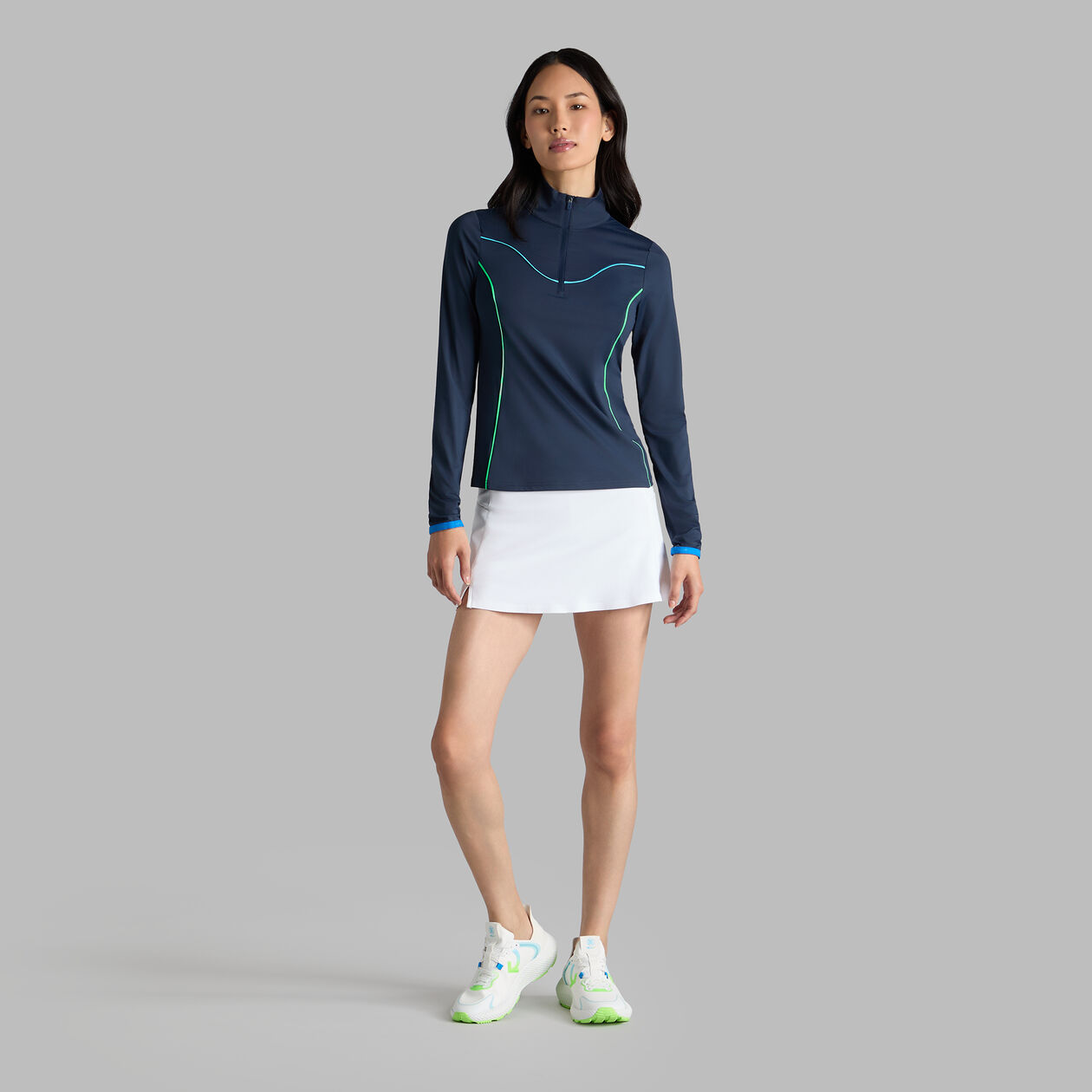STRETCH NYLON INTERLOCK TIPPED PULLOVER | WOMEN'S PULLOVERS & QUARTER ...