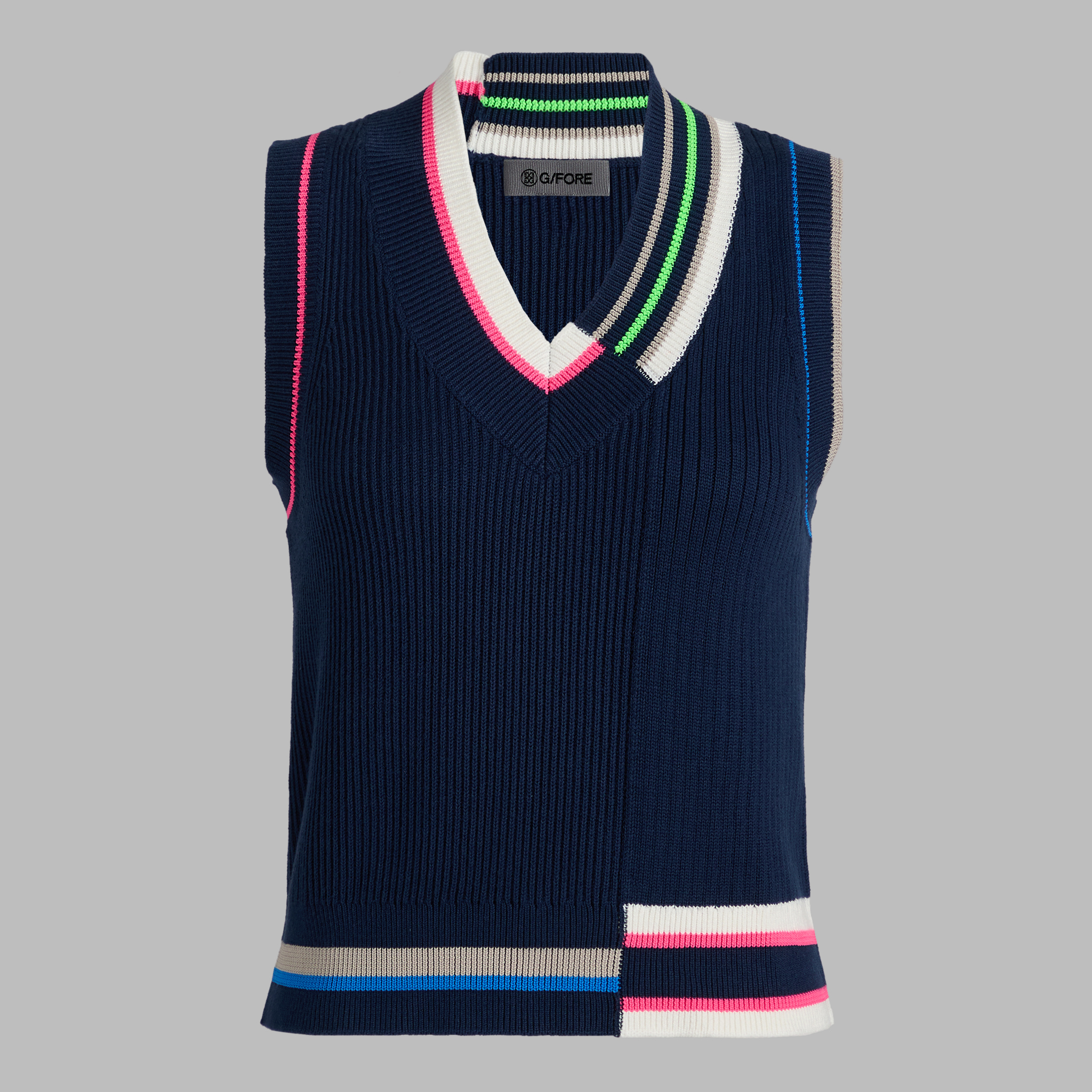ENGINEERED STRIPE SWEATER VEST | WOMEN'S JACKETS & VESTS | G/FORE
